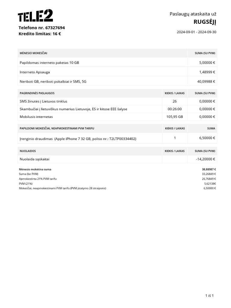 Tele2 Bill 0 | PDF