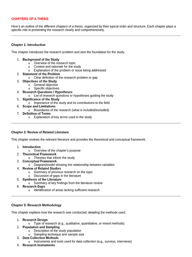 CHAPTERS-OF-A-THESIS | PDF | Epistemology Of Science | Procedural Knowledge