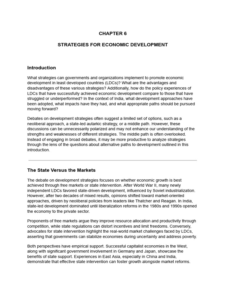 Assignment - Chapter 6 (Strategies For Economic Development) | PDF | Economic Growth ...
