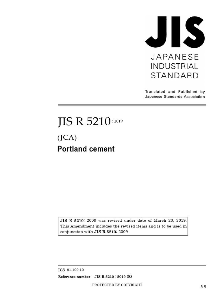 Jis R 5210 | PDF