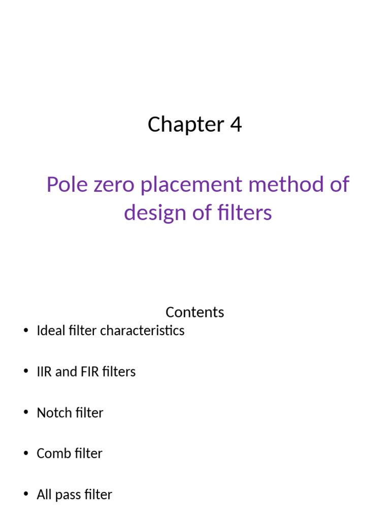 Pole Zero Placement Method | PDF | Filter (Signal Processing) | Phase (Waves)