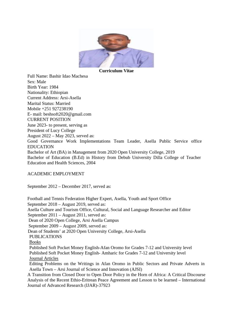 Bashir CV Edited On April 24, 2024 | PDF