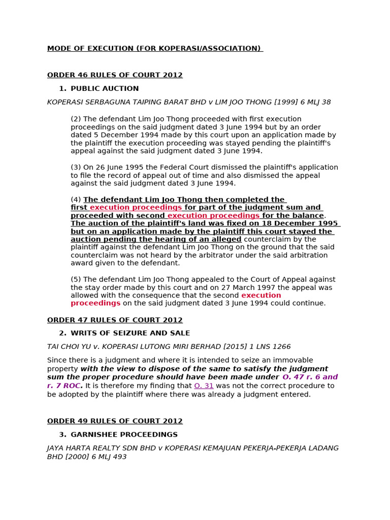 Mode of Execution | PDF | Judgment (Law) | Appeal