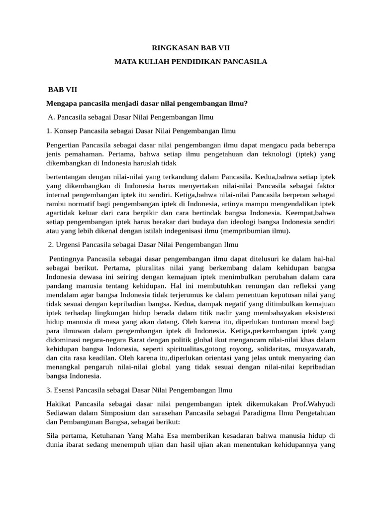 Ringkasan Bab Vii | PDF