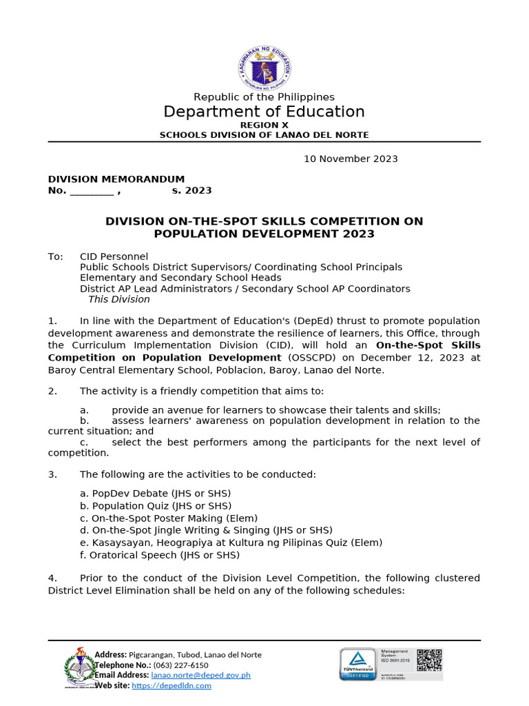 PopDev Skills Competition 2023 | PDF | Argument | Critical Thinking