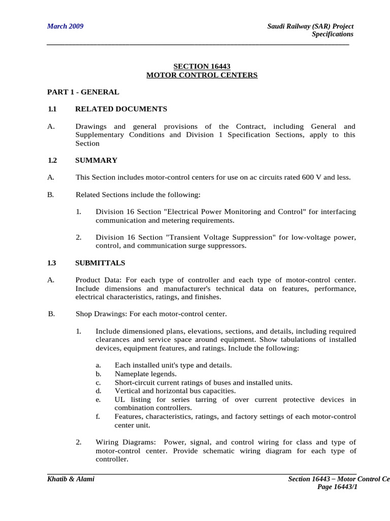 Motor Control Centers | PDF | Electrical Wiring | Fuse (Electrical)