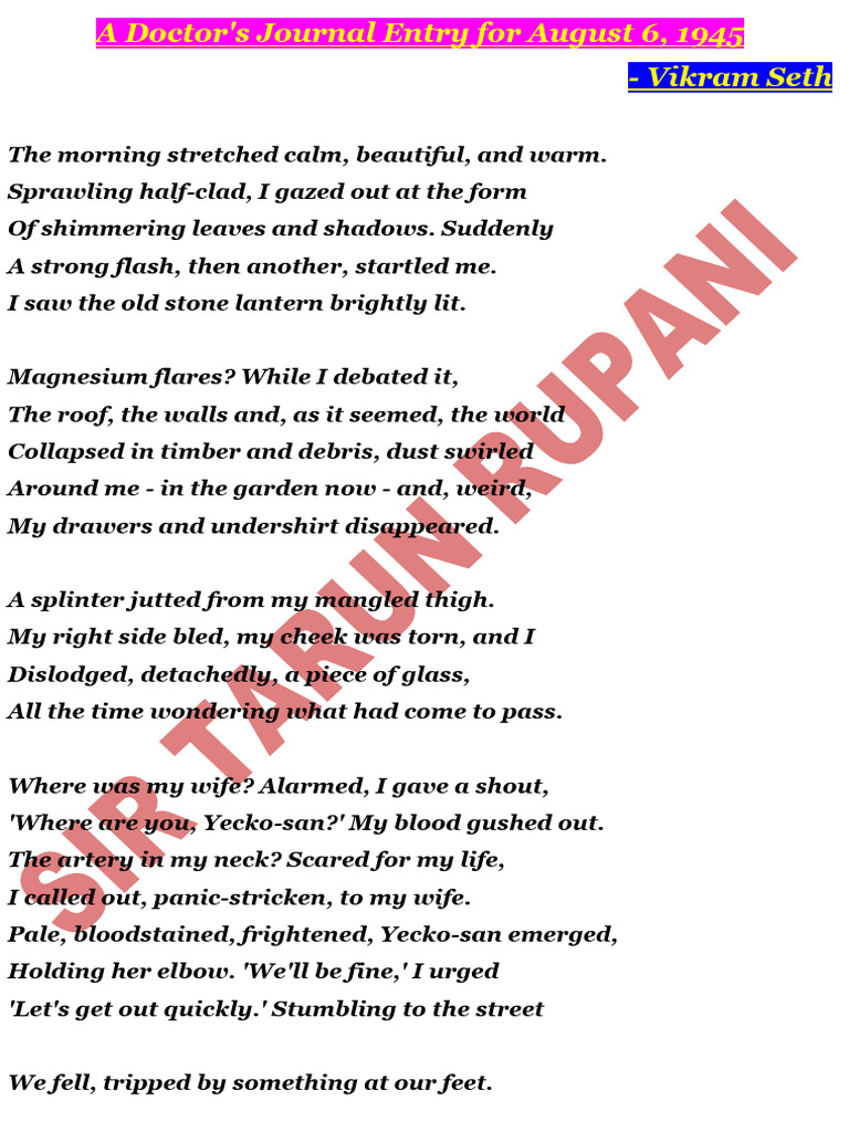 240815090857216124A Doctor Journal Entry | PDF | Poetry