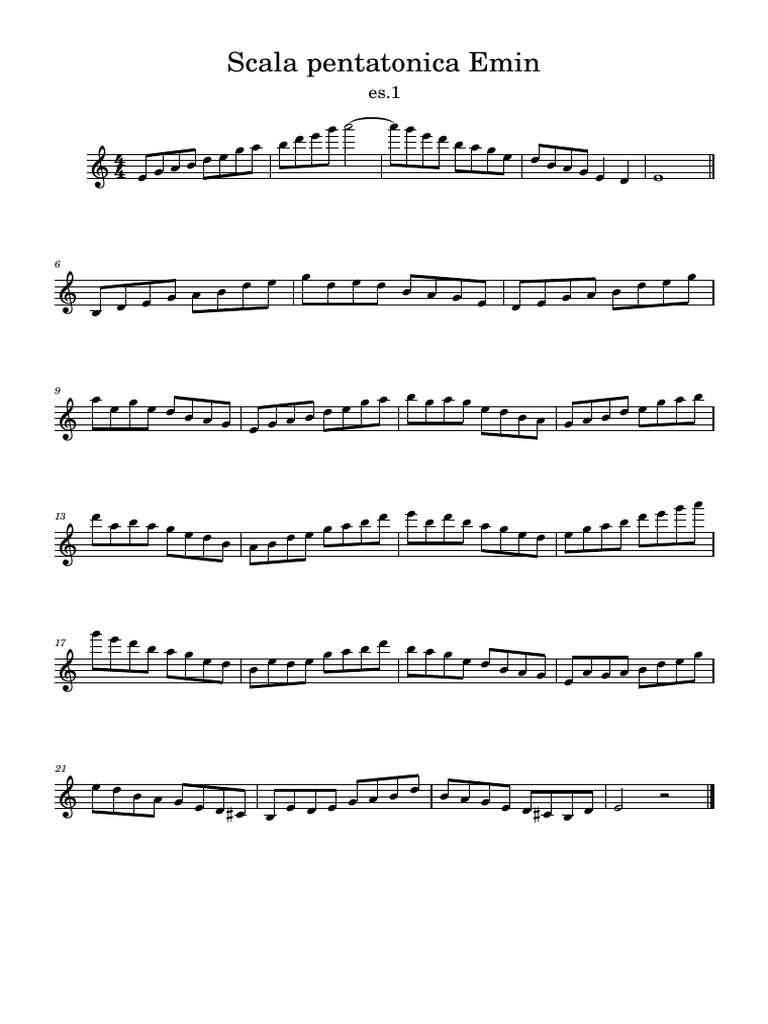 Es.1 Pentatonica Emin | PDF