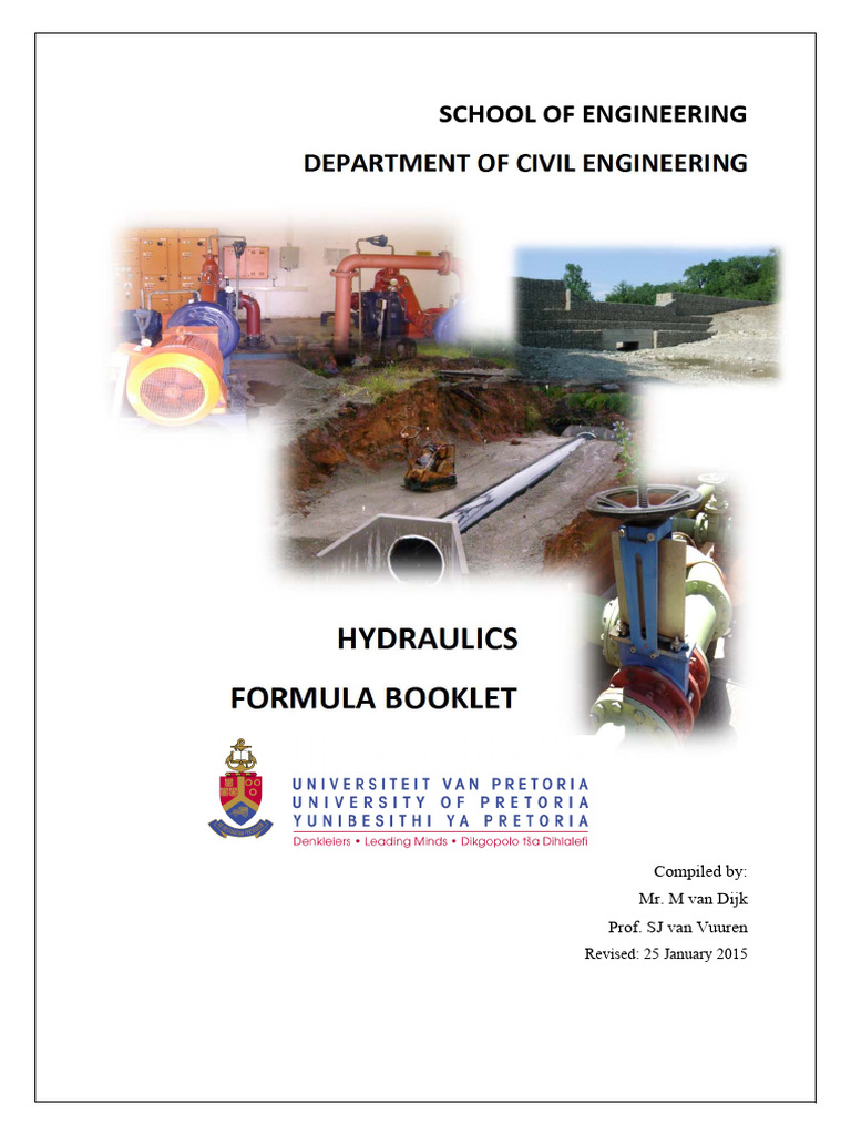 Hydraulics Formulae Page Booklet 2016 | PDF | Reynolds Number | Spillway