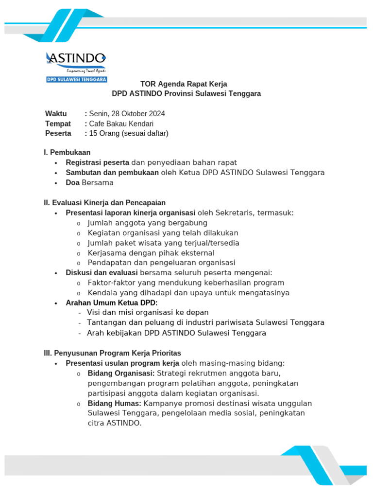 Tor, Panduan Dan Run Down Acara | PDF