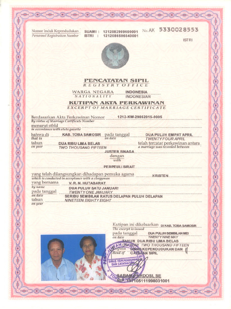 Akta Perkawinan | PDF