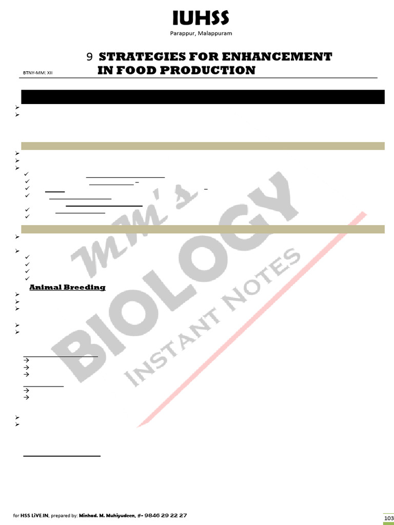 Xii-9. Strategies For Enhancement | PDF | Inbreeding | Plant Breeding