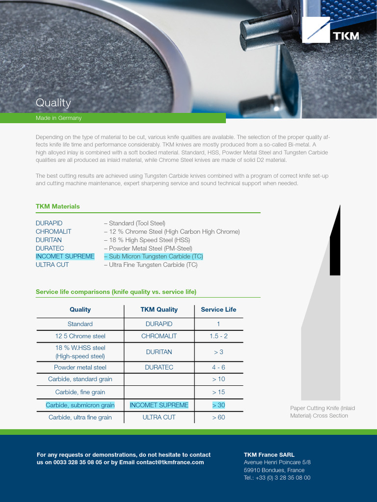 High-Quality TKM Knives and Materials | PDF | Steel | Knife