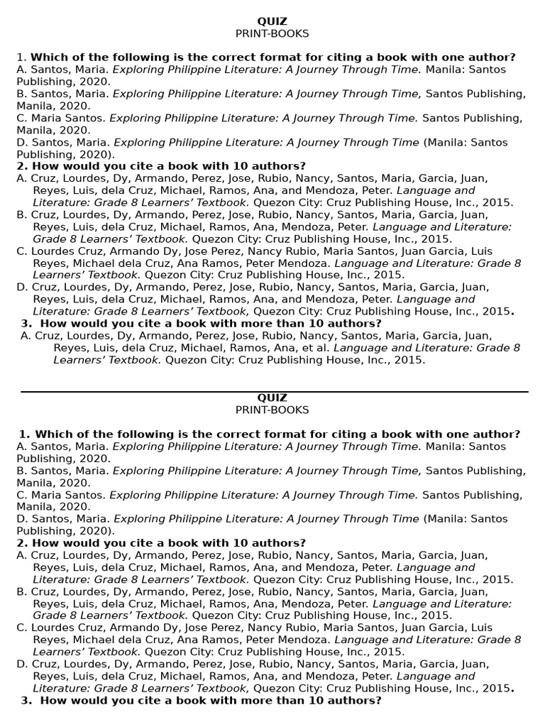 QUIZ Books | PDF | Manila