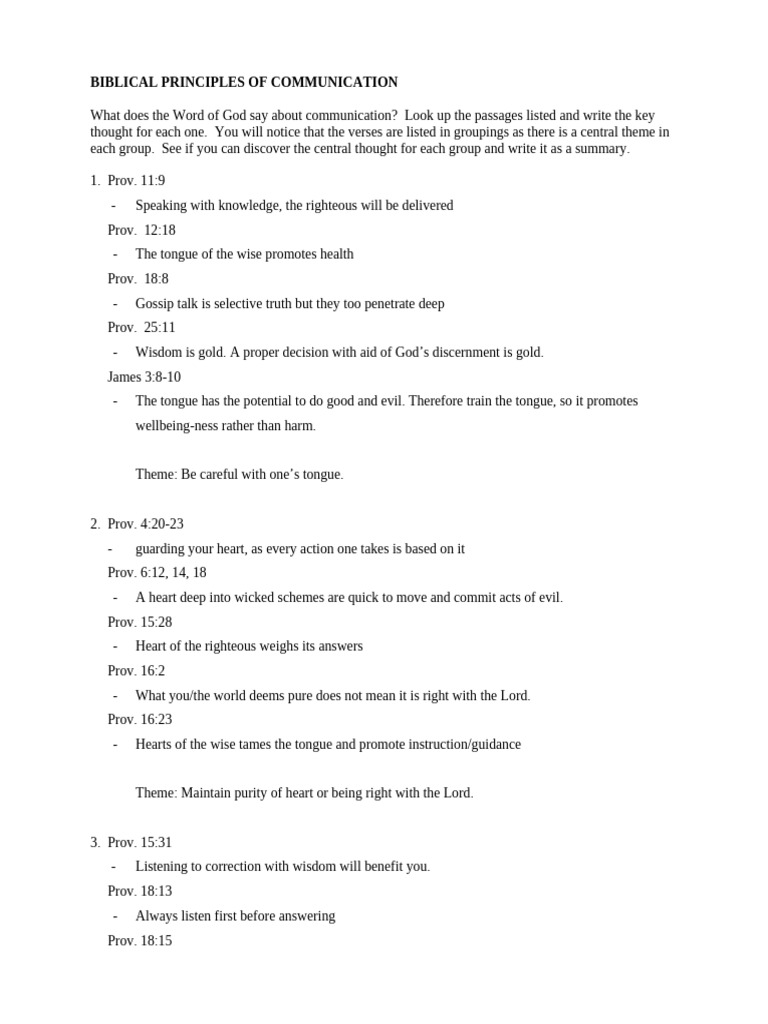 Biblical Principles of Communication | PDF | Wisdom