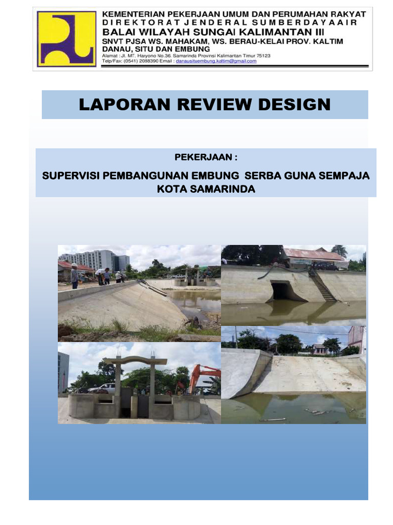 Laporan Review Desain Embung Sempaja | PDF