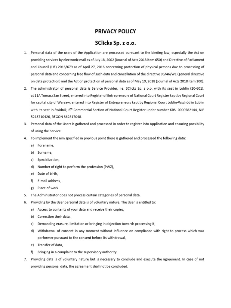 3clicks Privacy Policy HCP 14022019 | PDF | Http Cookie | Cyberspace