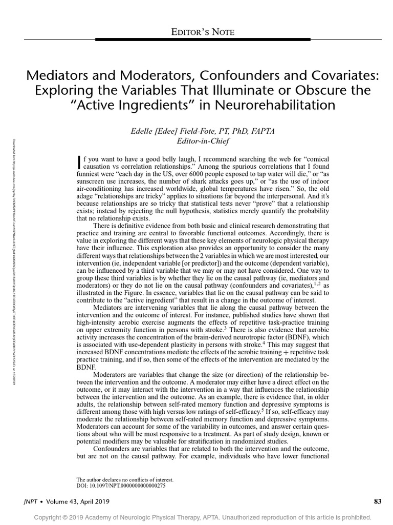 Mediators and Moderators, Confounders And.1 | PDF | Dependent And ...