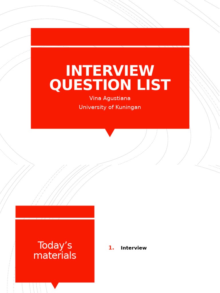 Meeting 5 - The Common Interview Questions | PDF | Cognition | Psychology