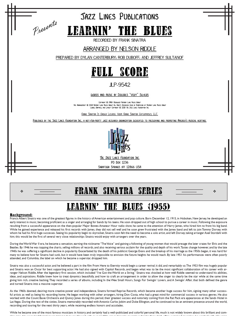 Learning The Blues | PDF | Frank Sinatra | Music