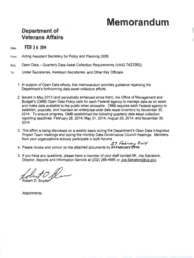 VA Open Data Collection Guidance | PDF | Metadata | Veterans Health ...