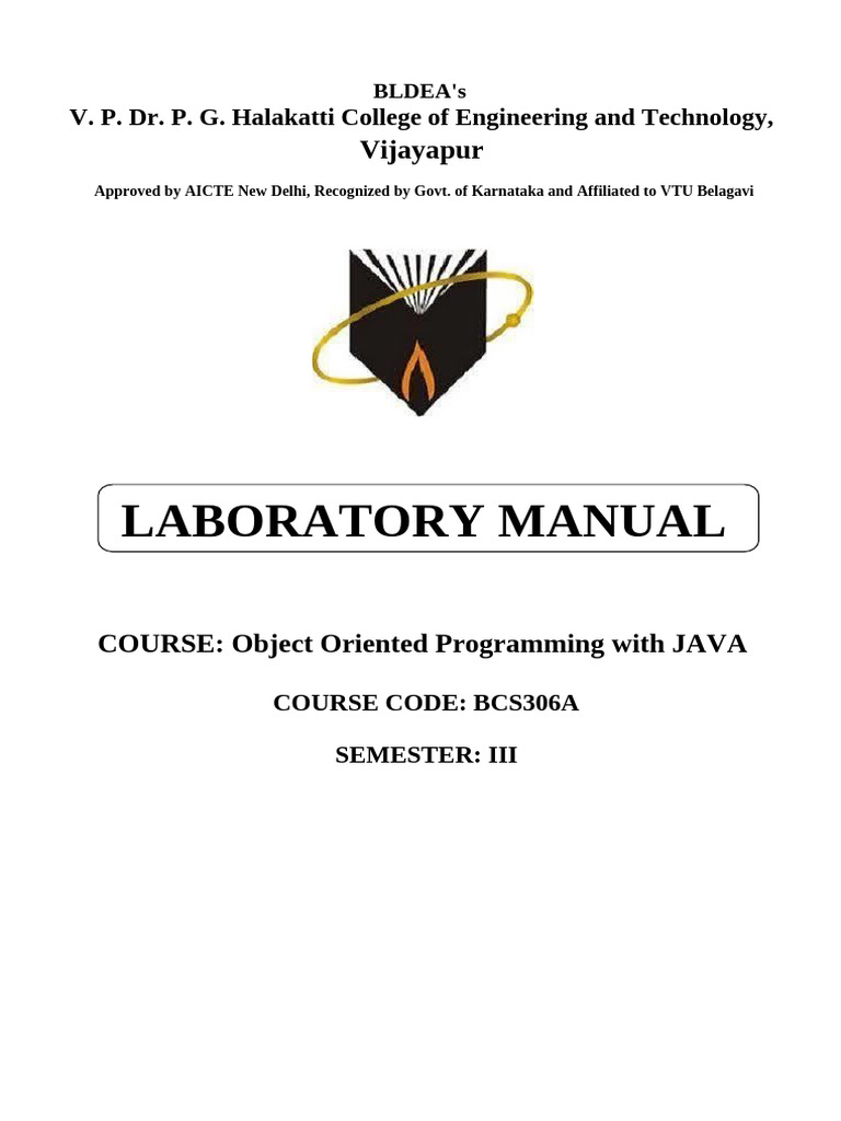 Ooc With Java Lab Manual BCS306A Explanation | PDF | Method (Computer Programming) | Class ...