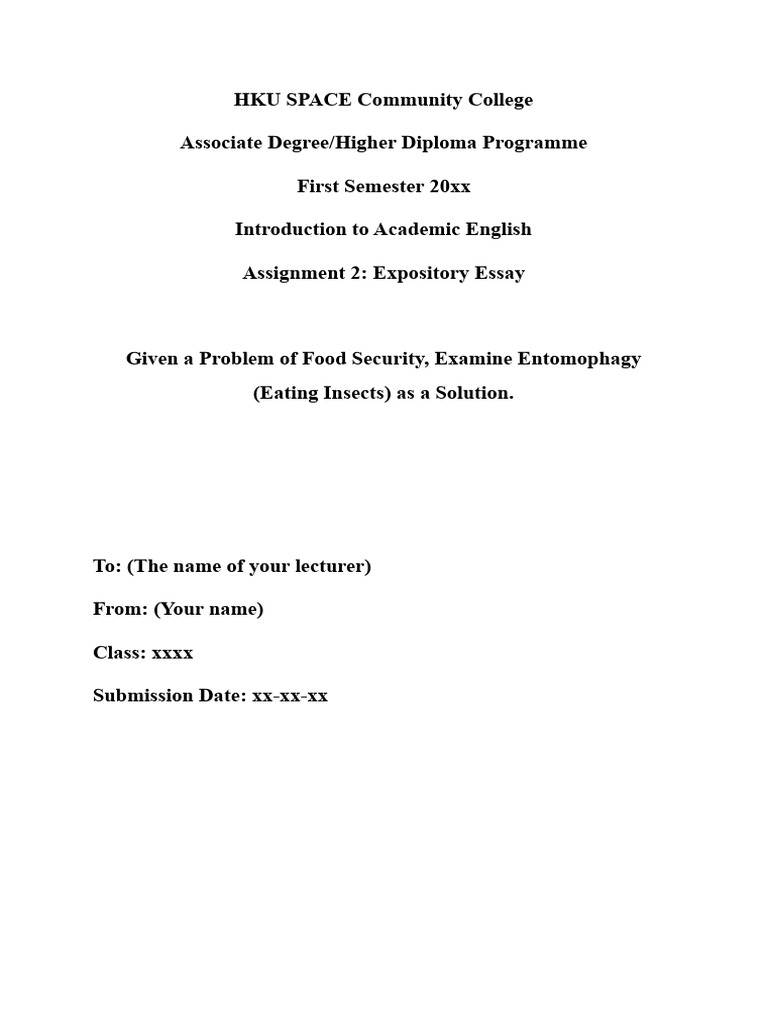 02 Expository Essay Sample 2 | PDF | Foods | Food Security