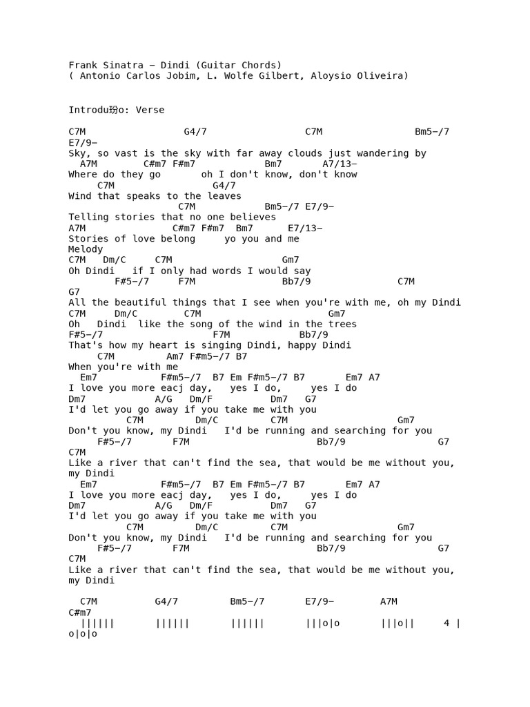 Chords Frank-Sinatra Dindi | PDF | Frank Sinatra | Music