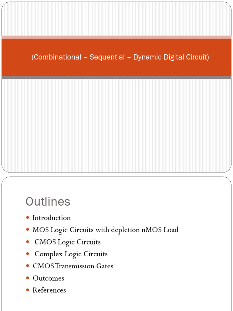 CH 7 - 8 - 9 - Combinational - Sequential - Dynamic | PDF | Logic Gate | Cmos