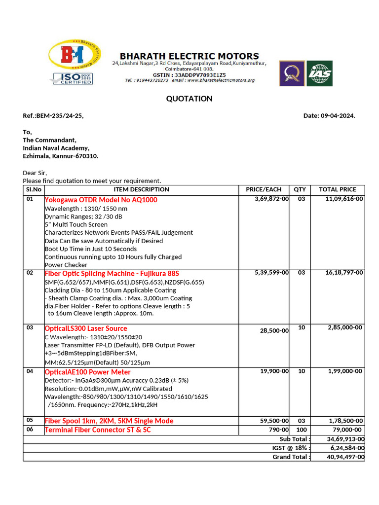 Bem TDR | PDF | Optical Fiber | Laboratory Equipment