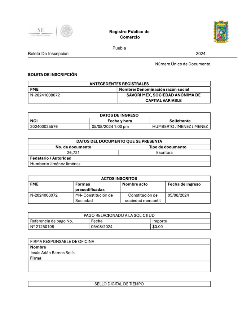 Registro Publico de Comercio | PDF