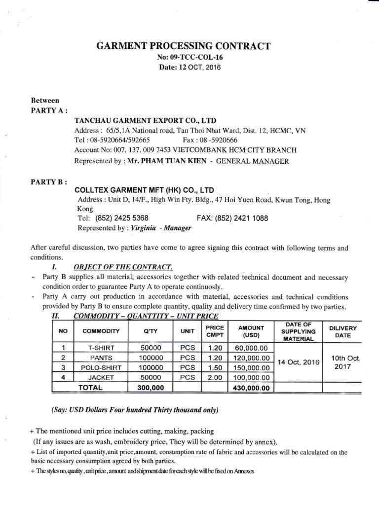 1-CONTRACT No. 09-TCC-COL-16 | PDF | Cargo
