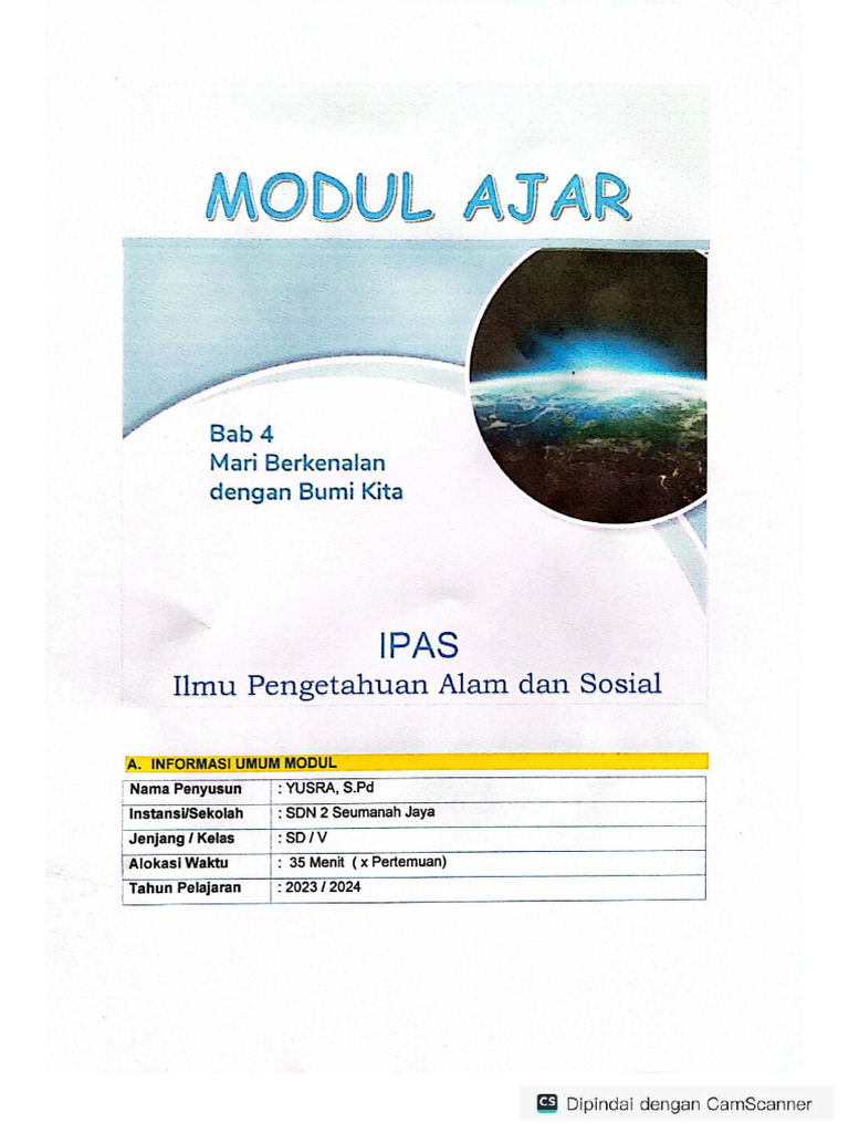 Modul Ajar IPAS Yusra | PDF