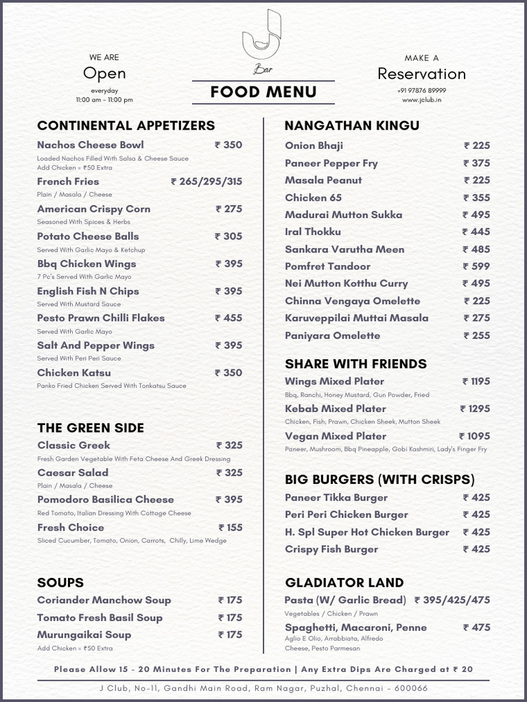 J Bar - Food Menu - A3 Size - ADZ 1 | PDF | Pizza | Hamburgers