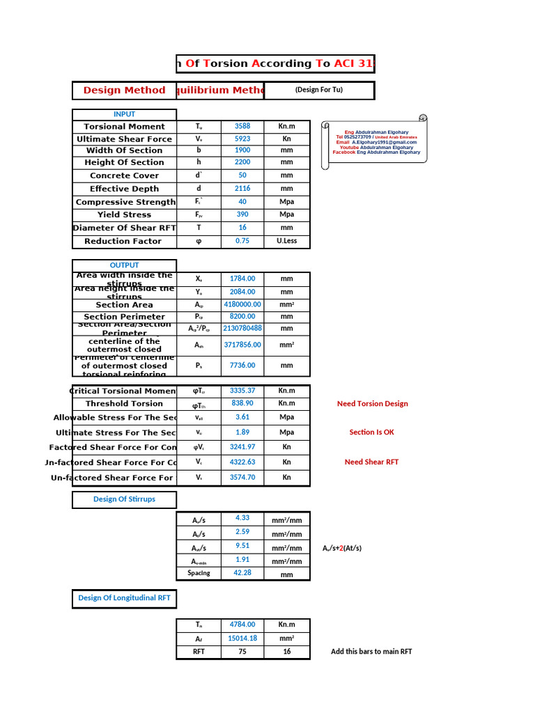 Torsion ACI 318.19 AEO | PDF | Continuum Mechanics | Materials