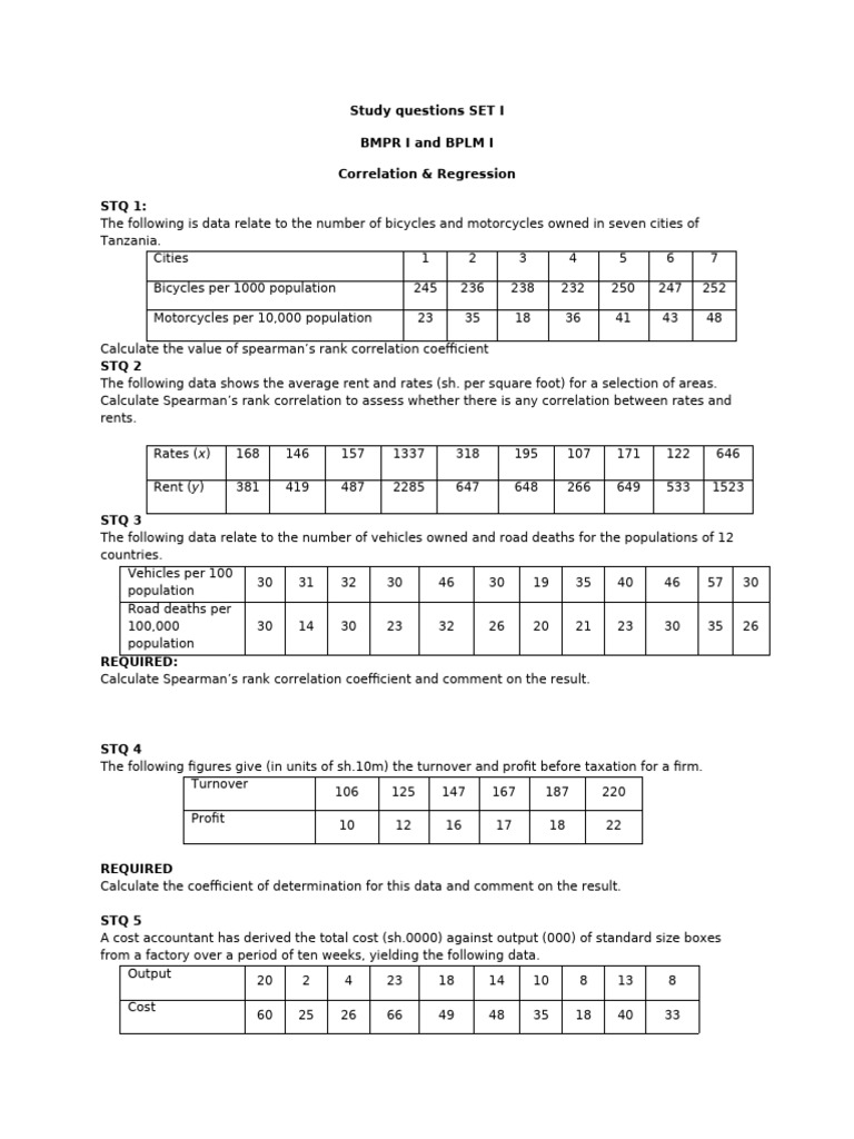 Study questions SET I | PDF | Applied Mathematics | Statistical Theory