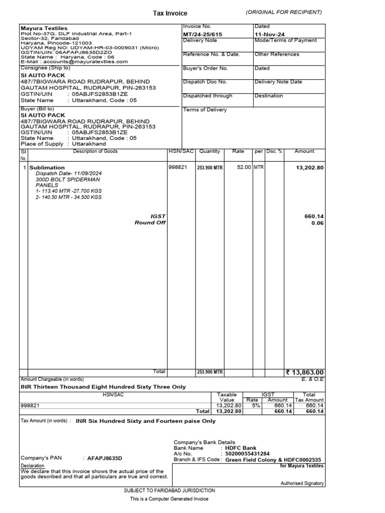 INVOICE-615 | PDF | Public Finance | Taxation