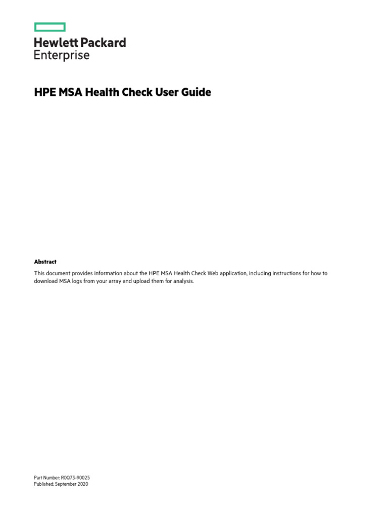 HPE MSA Health Check User Guide | PDF | File Transfer Protocol | Computer File