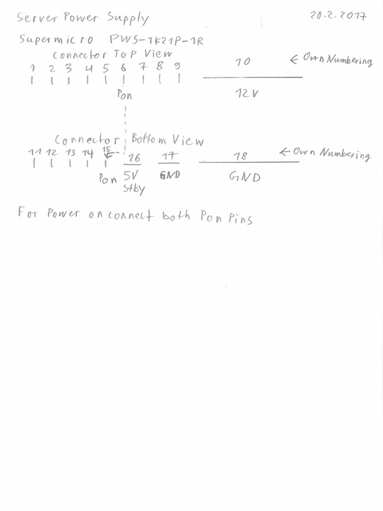 Pinout Supermicro PWS-1K21P-1R | PDF
