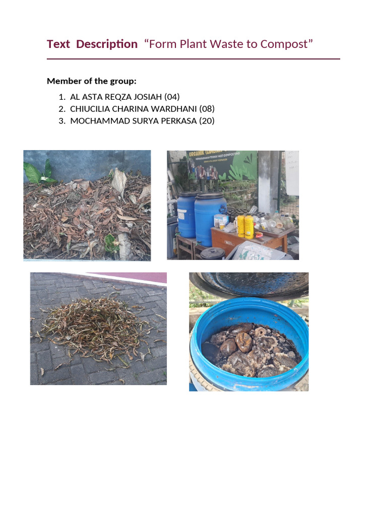 Group 4 - Form Plant Waste To Compost | PDF | Wellness | Science & Mathematics