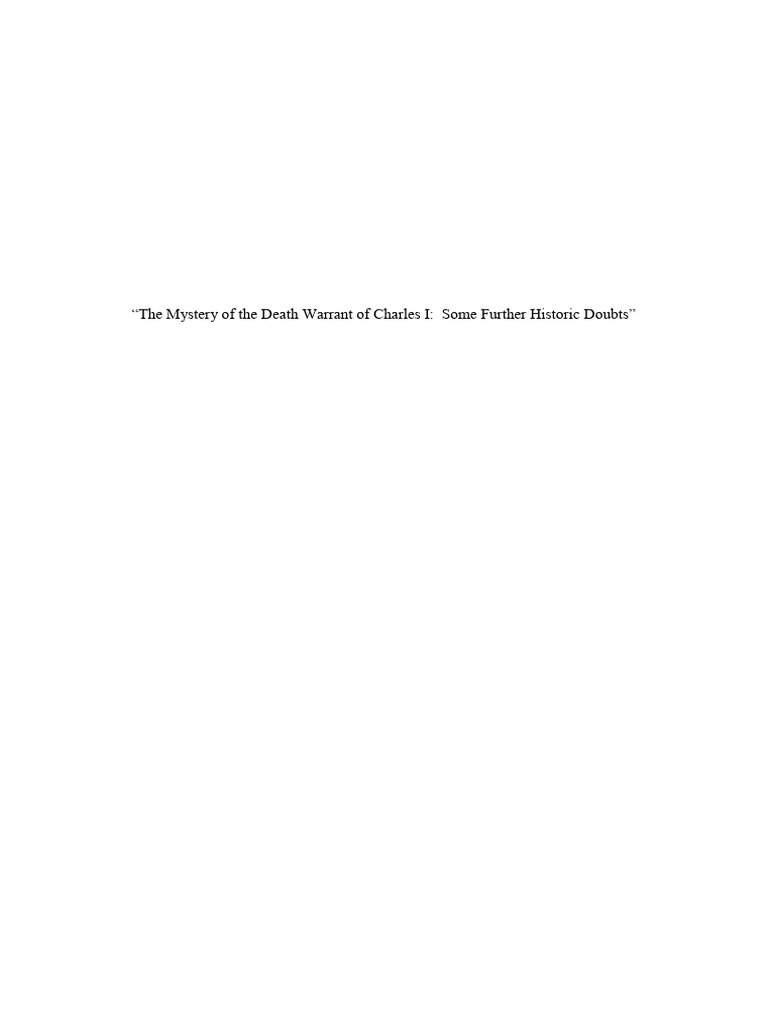 King Charles - Death Warrant | PDF | Deposition (Law) | Parliament Of ...