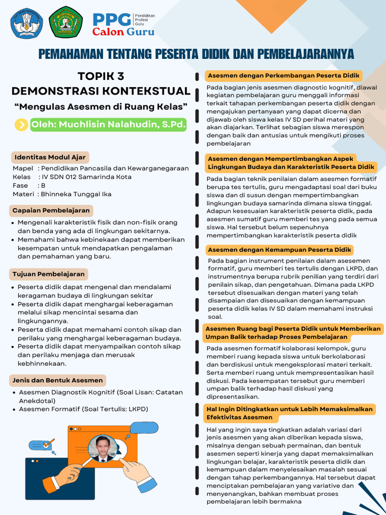POSTER-T3.5.b. Demonstrasi Kontekstual (Mengulas Asesmen) - PPDP-Muchlisin Nalahudin | PDF