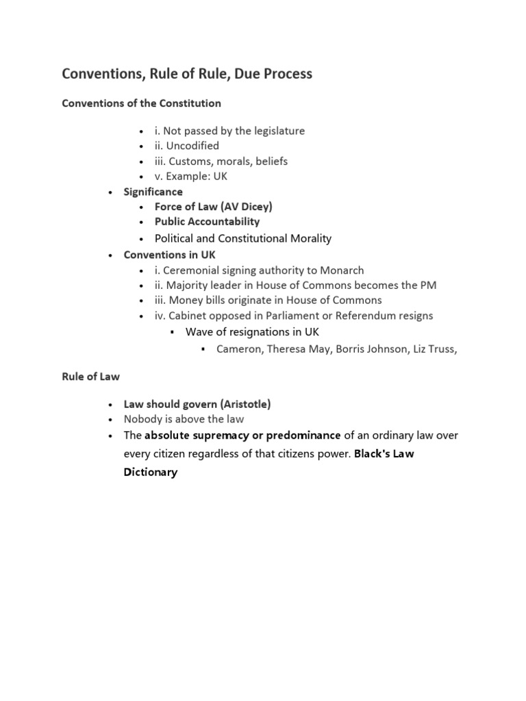 Constitutional Conventions & Rule of Law | PDF | Rule Of Law | Due Process