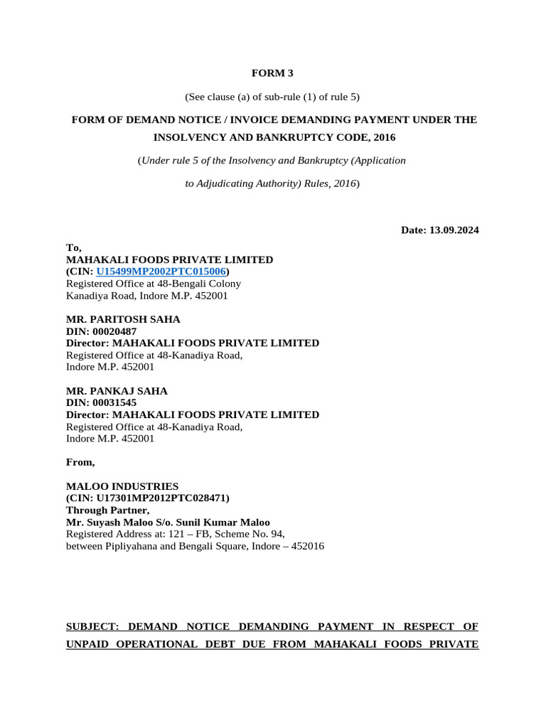 FORM 3 new | PDF | Bankruptcy | Debtor