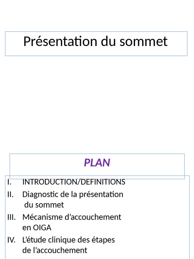 Presentation Du Sommet - PPTX Version 1 | PDF | Accouchement | Utérus