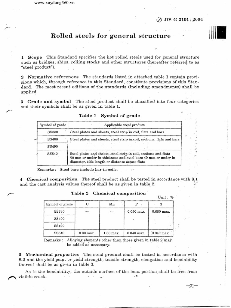 Jis G 3101-2004 | PDF