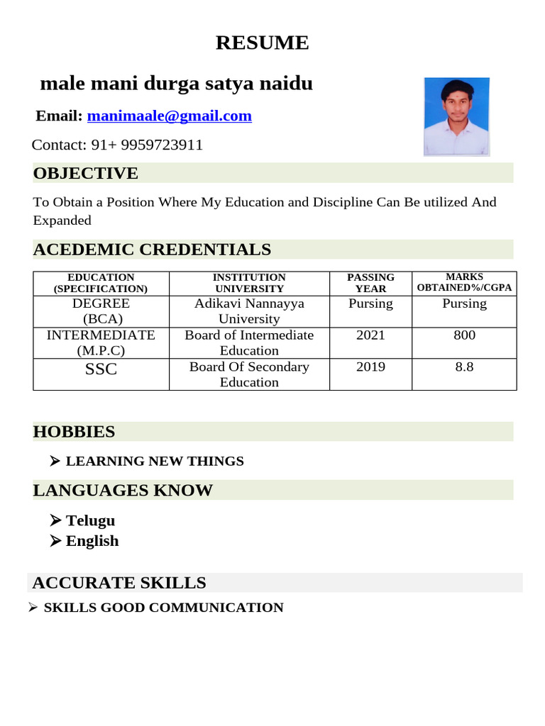 Mani Kumar Resume 1 | PDF