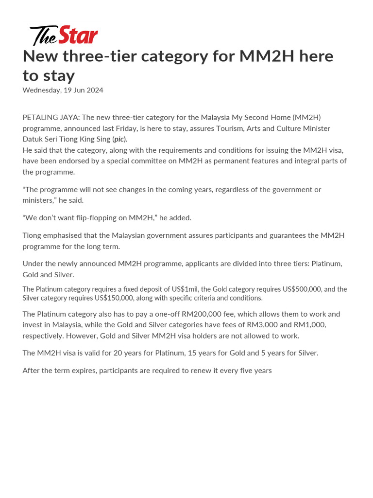 MM2H New Requirement - Jun 2024 | PDF | Finance & Money Management