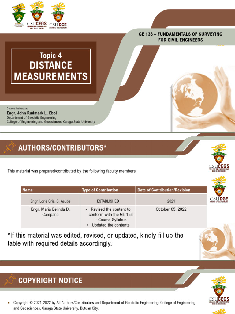 GE 138 Topic 4 | PDF | Metrology
