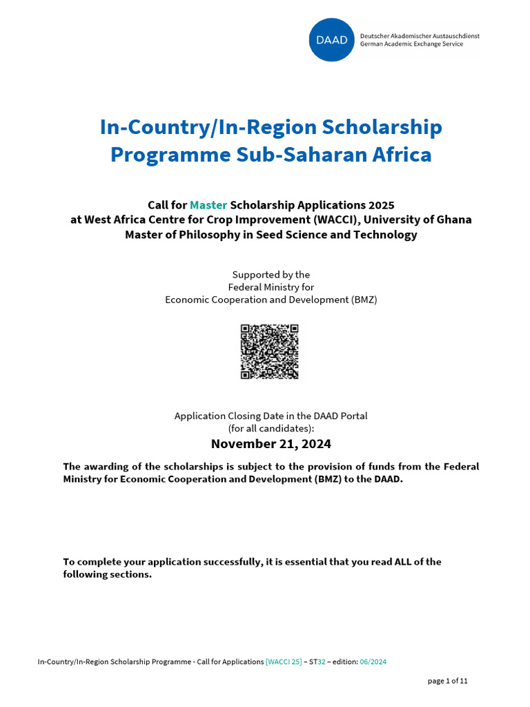 st32 Call For Scholarship Applications Ghana Ma Wacci | PDF | University | University And ...